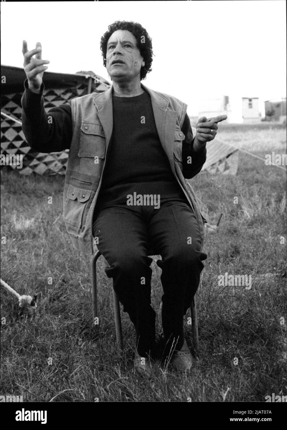 Muammar al-Gaddafi, das Staatsoberhaupt von Libyen von 1969 bis 2011 ...