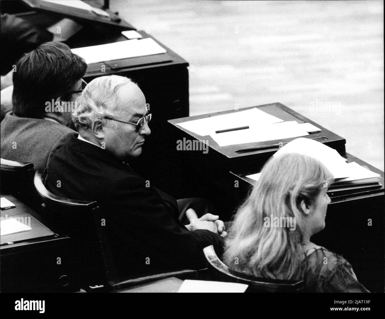Foto des Bundestagspräsidenten Dr. Rainer Barzel im Bundestag Stock ...