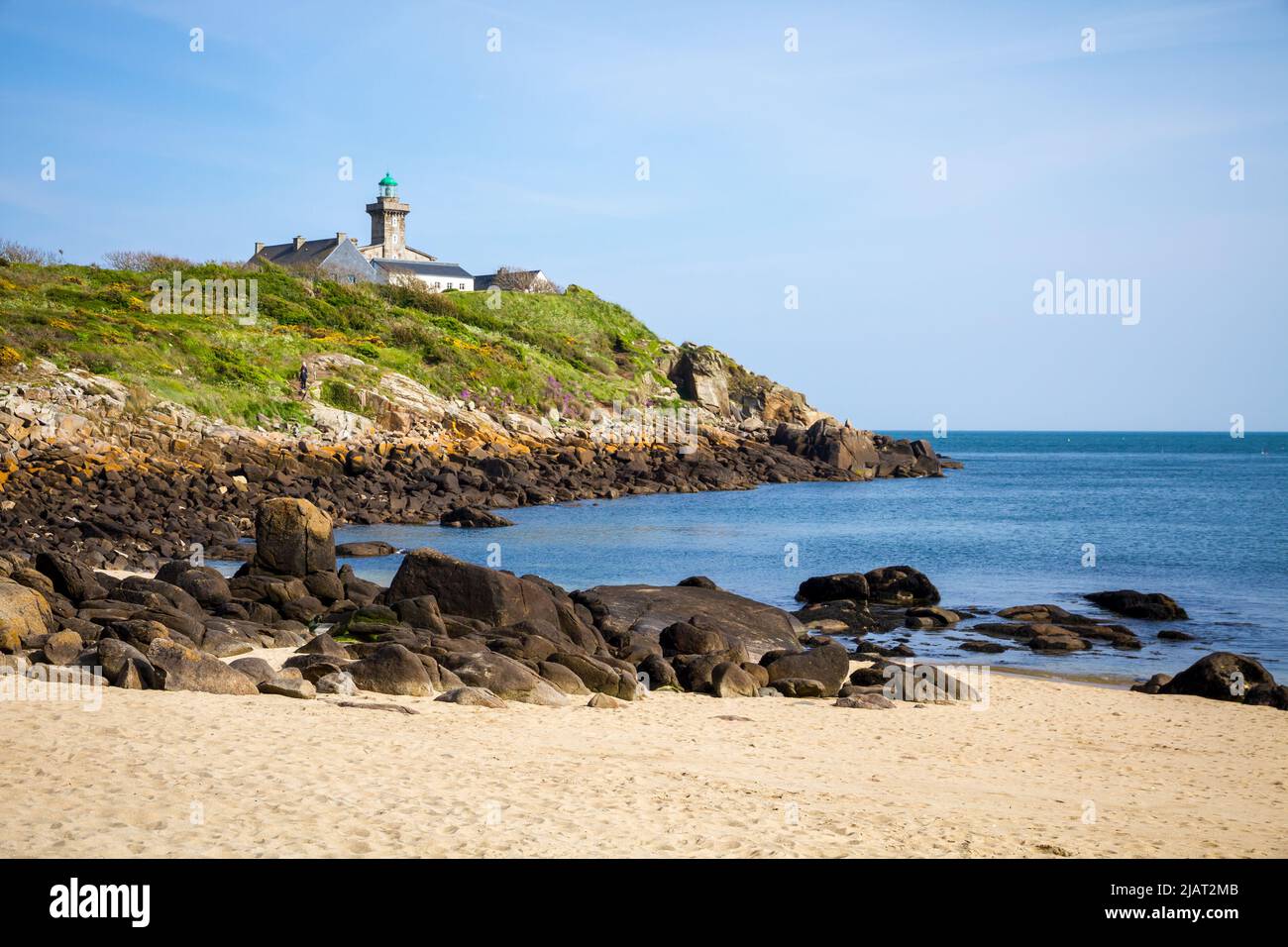 Chausey island coast and lighthouse in Brittany, France Stock Photo - Alamy