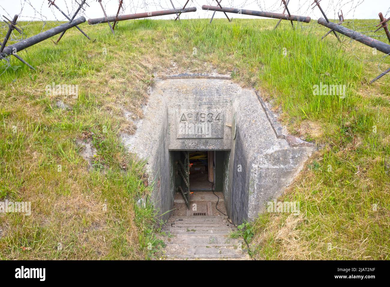 Entrance to an old bunker from WW2, used by the dutch and the germans ...