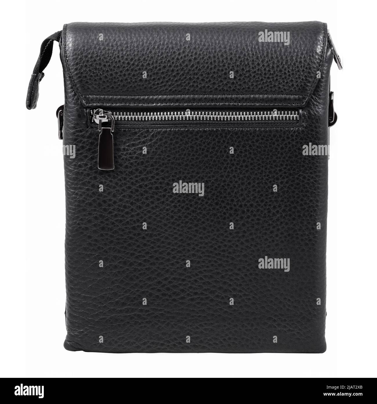 Black leather wallet back view isolated on white background Stock Photo ...