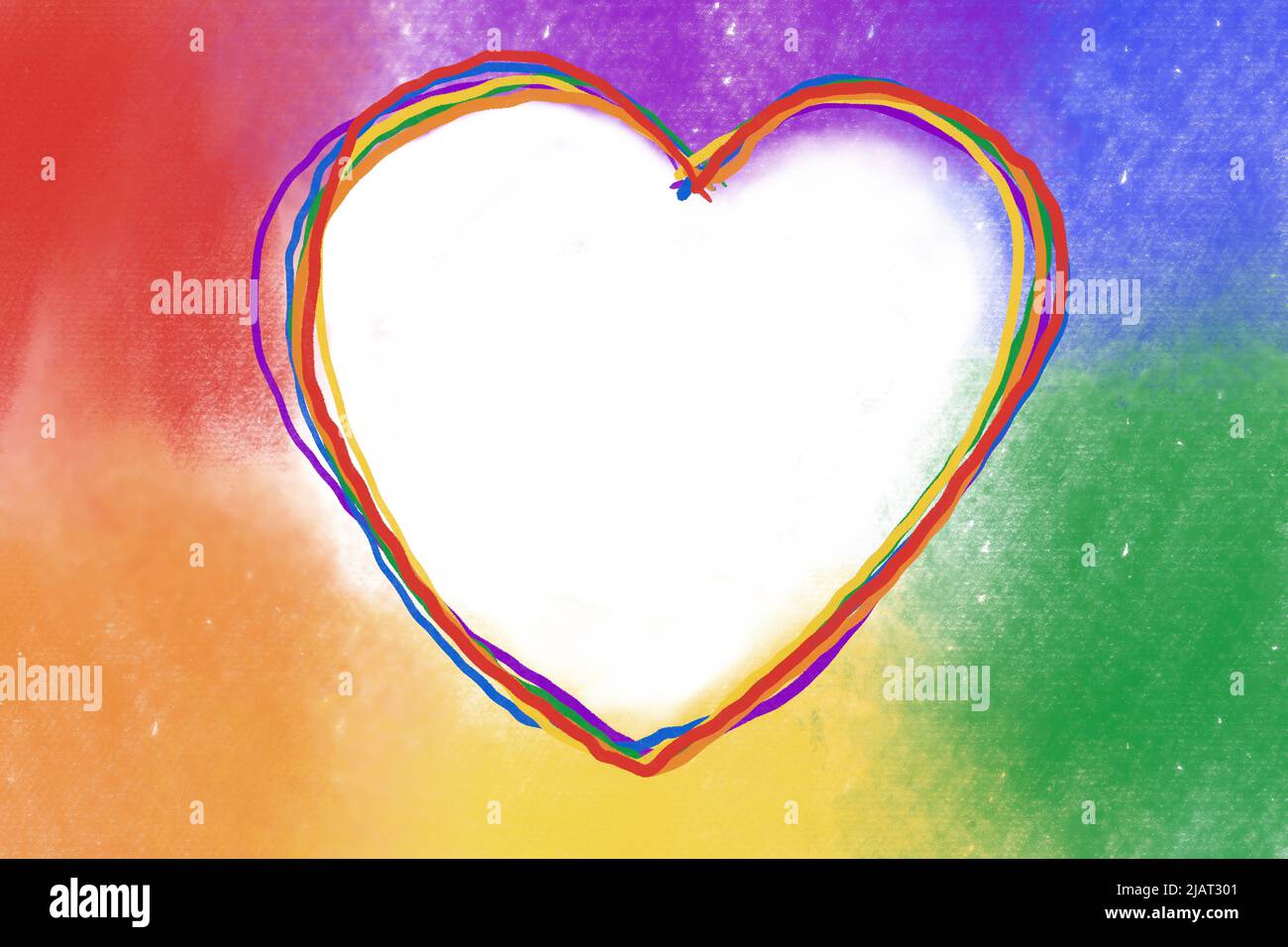 Rainbow Heart Drawing Lgbt Pride Month Concept Lgbtq Love Symbol