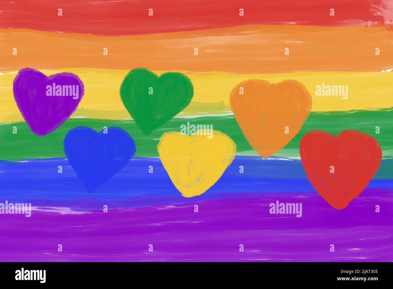 Rainbow heart drawing, LGBT pride month, Concept LGBTQ love symbol ...