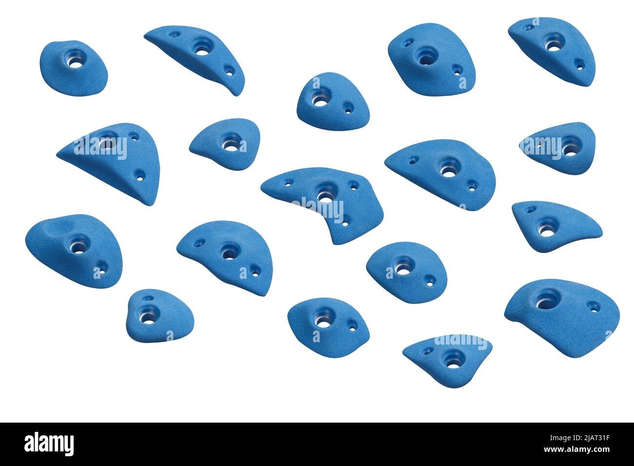 Set of Blue Rock Climbing Holds isolated on white background Stock ...