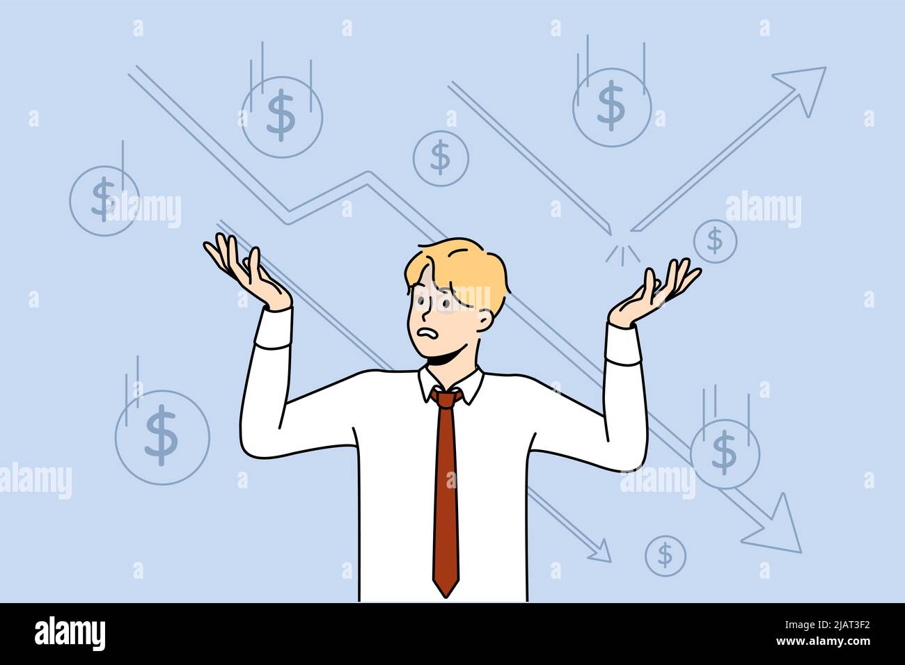 Unhappy businessman feel frustrated with stock market crisis losing ...