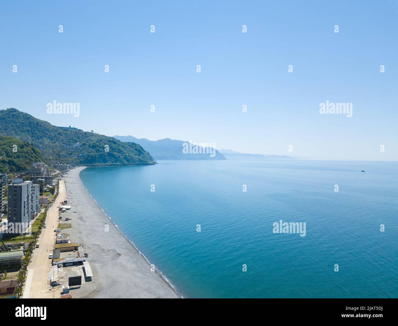 View from the throne on the Black Sea coast in Gonio in Georgia near ...