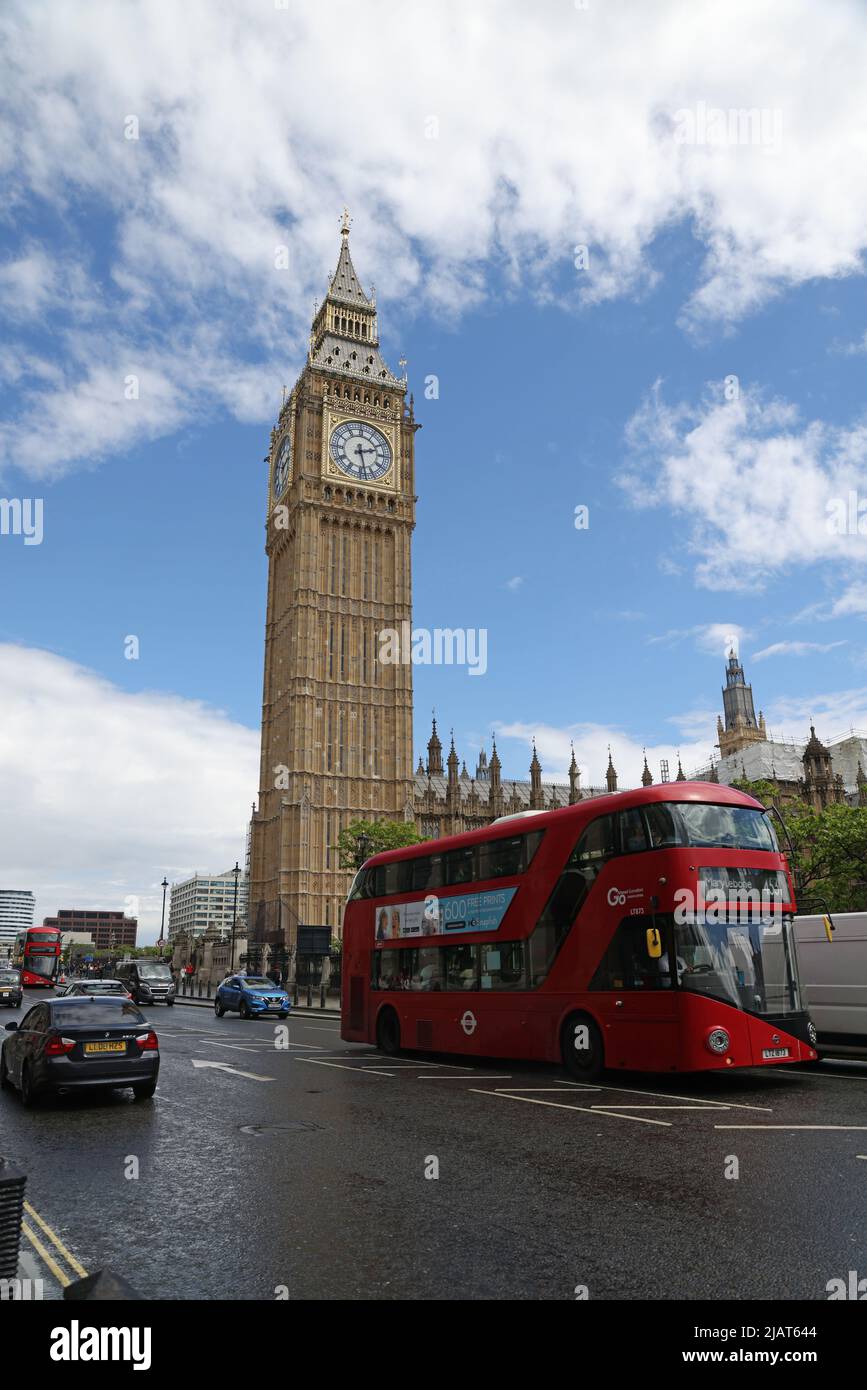 London, UK. 31st May, 2022. Big Ben is seen after its restoration as ...