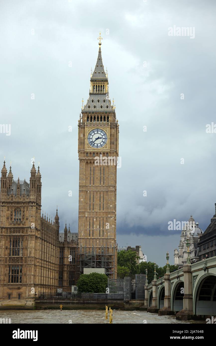 London, UK. 31st May, 2022. Big Ben is seen after its restoration as ...