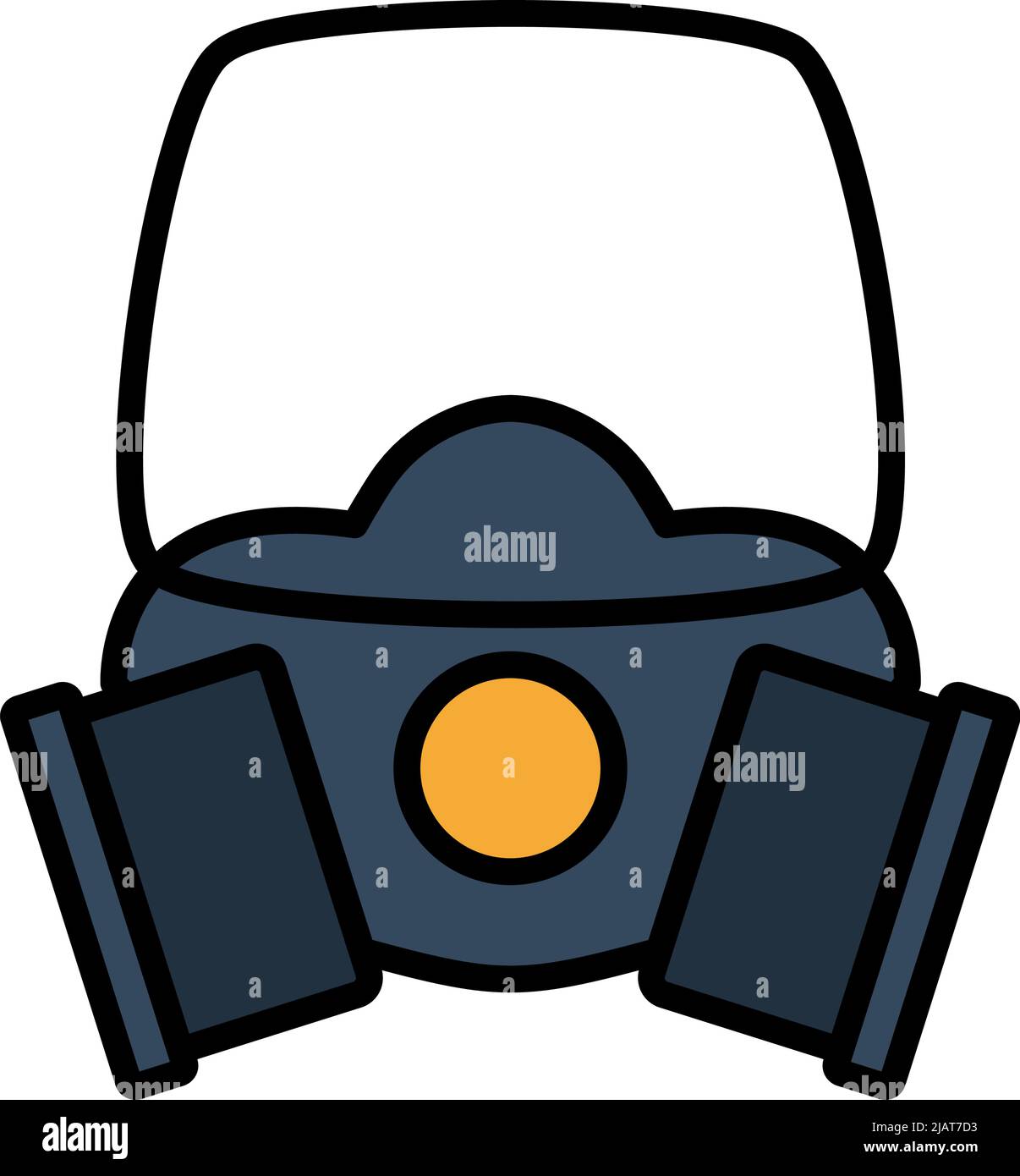 Icon Of Chemistry Gas Mask. Editable Bold Outline With Color Fill ...