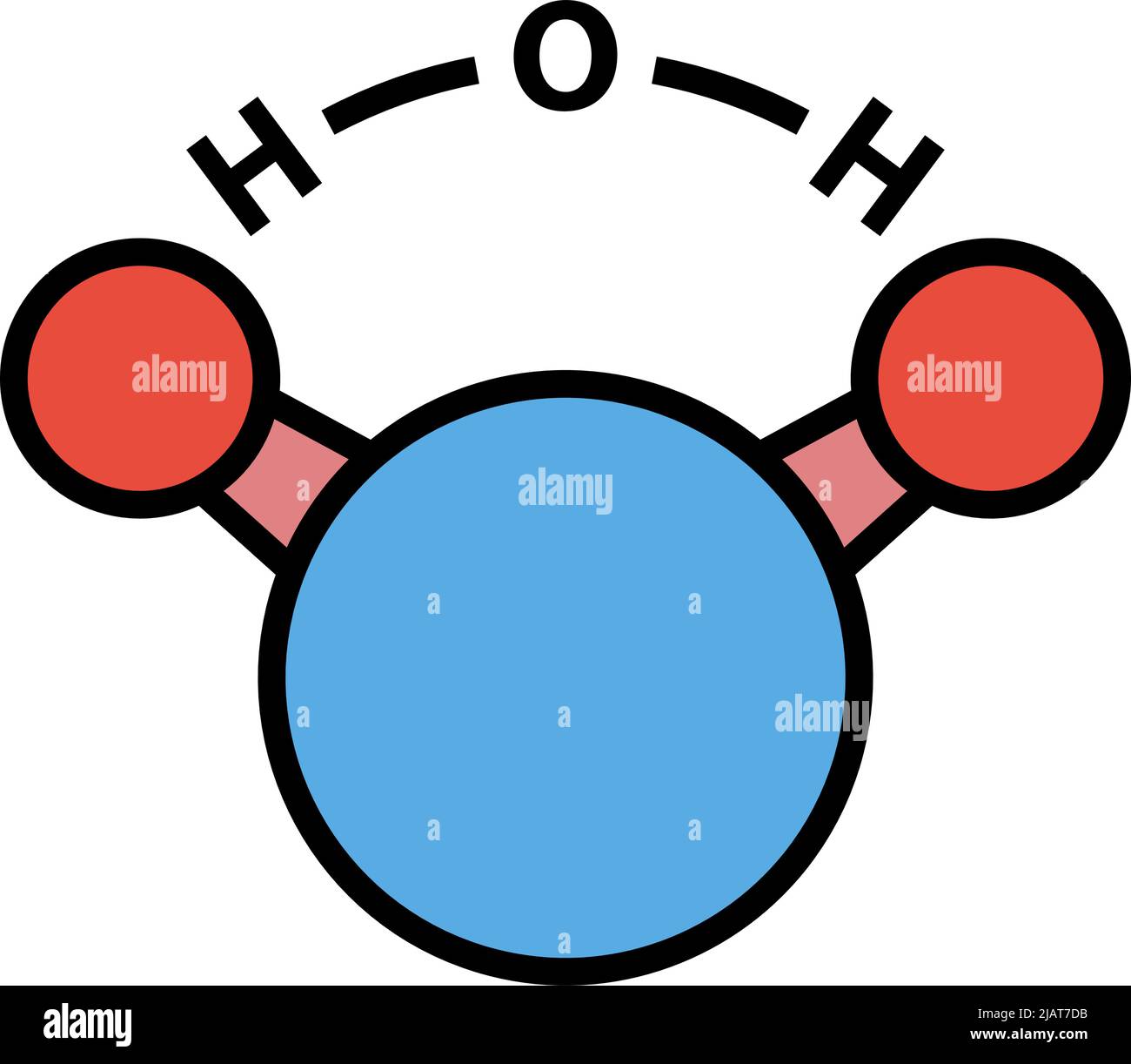 Icon Of Chemical Molecule Water. Editable Bold Outline With Color Fill ...