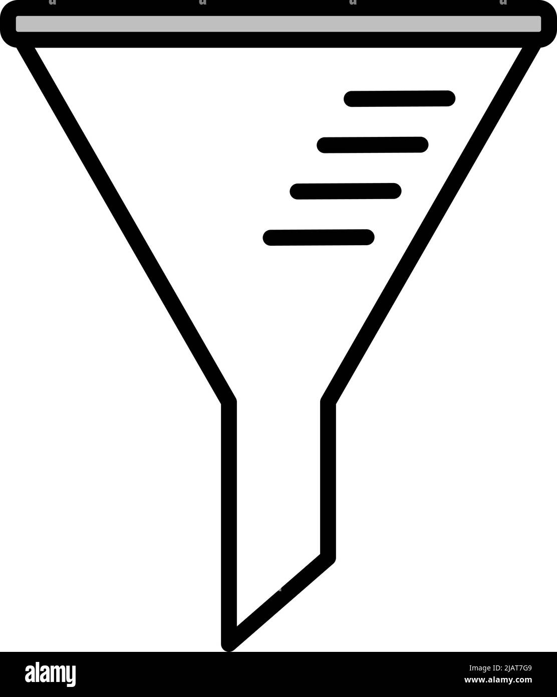 Icon Of Chemistry Filler Cone. Editable Bold Outline With Color Fill ...