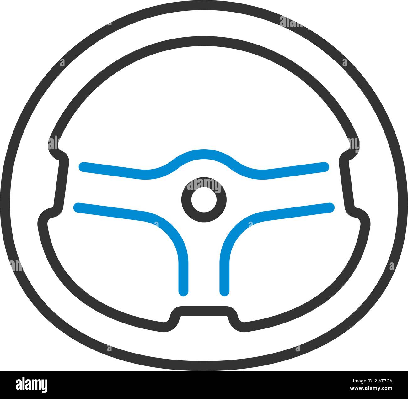 Icon Of Steering Wheel. Editable Bold Outline With Color Fill Design ...