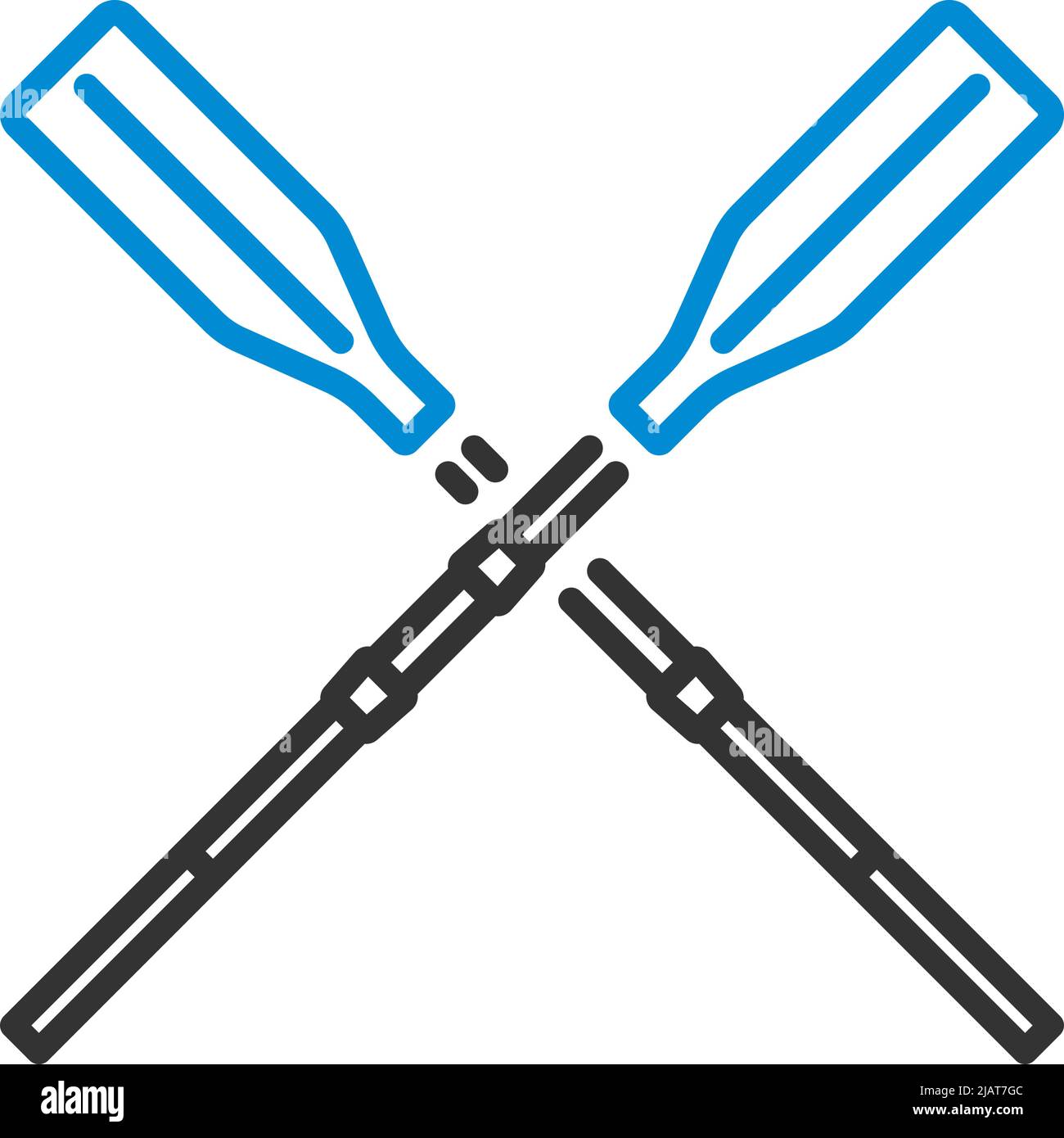 Icon Of Boat Oars. Editable Bold Outline With Color Fill Design. Vector ...