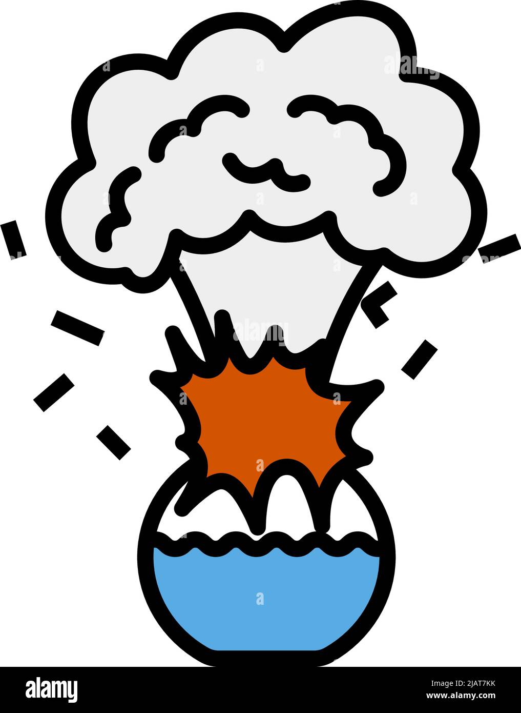 Icon Explosion Of Chemistry Flask. Editable Bold Outline With Color ...