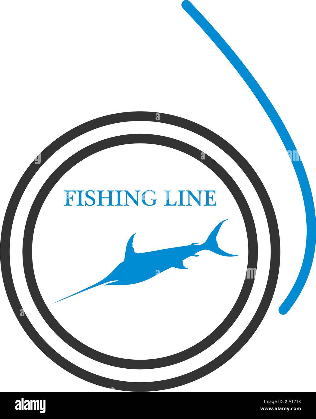 Icon Of Fishing Line. Editable Bold Outline With Color Fill Design ...