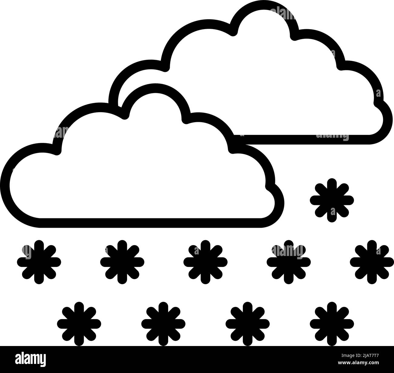 Snow Icon. Bold outline design with editable stroke width. Vector ...