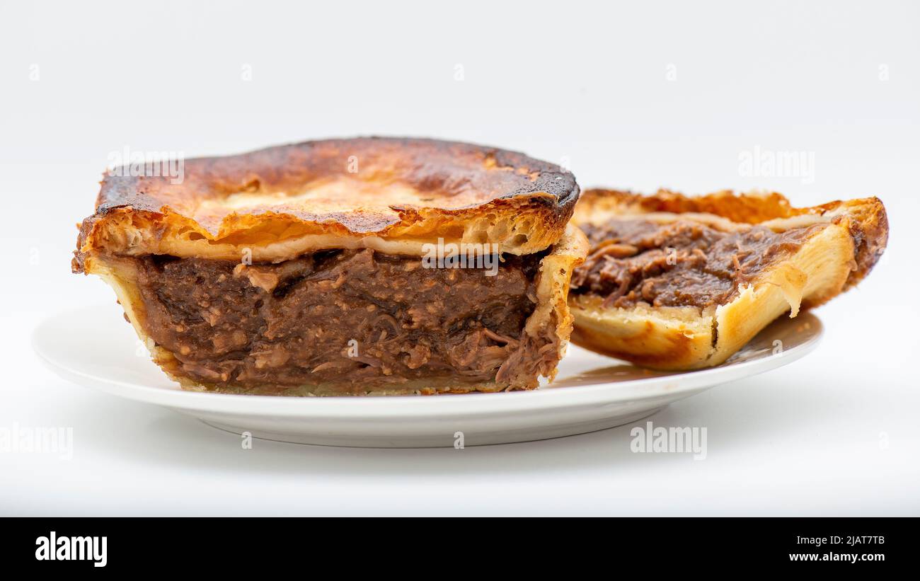 Fresh baked golden and flaky chunky plain pie Stock Photo - Alamy