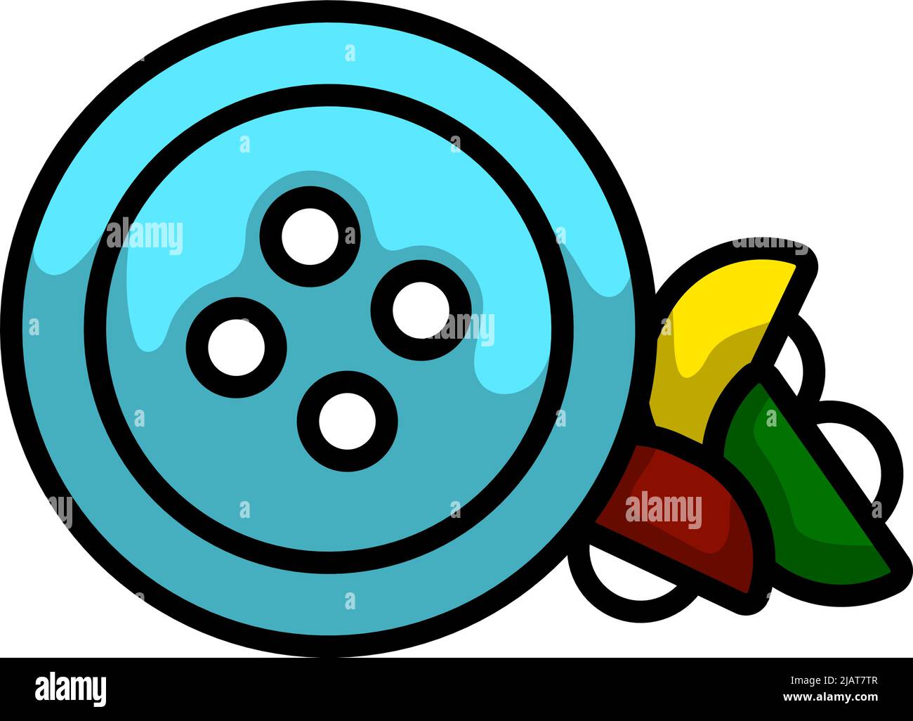 Sewing Buttons Icon. Editable Bold Outline With Color Fill Design ...