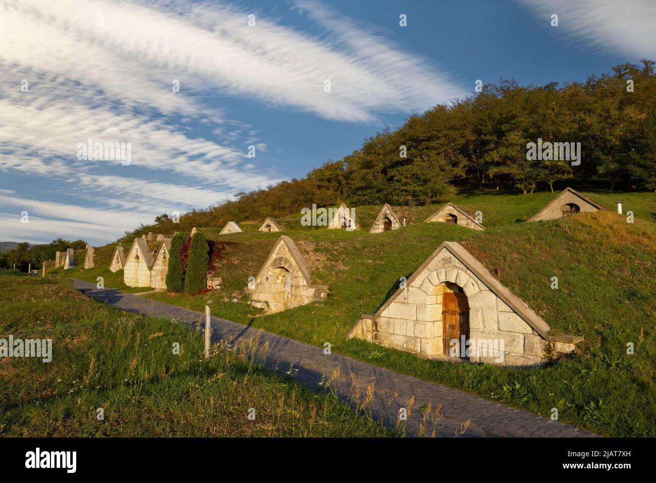 Autumnal Gombos-hegyi pincesor in Hercegkut, UNESCO site, Great Plain ...