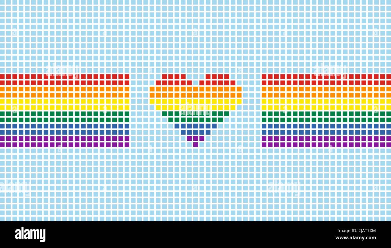 Pride flag and heart shape background. Summer Swimming pool mosaic or ...