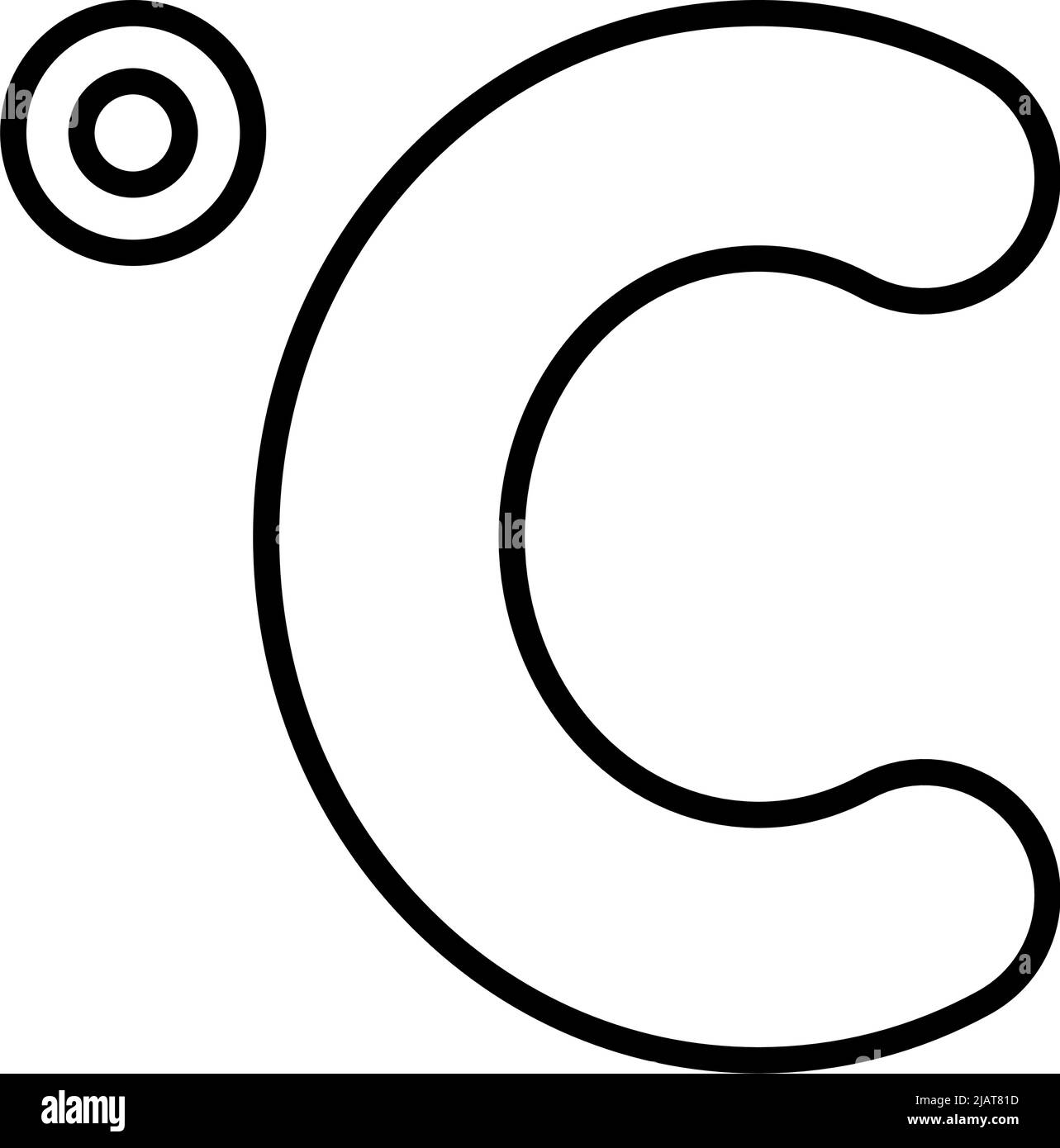 Celsius Degree Icon. Bold outline design with editable stroke width ...