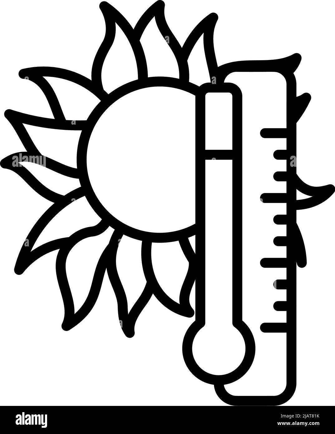 Summer Heat Icon. Bold outline design with editable stroke width ...