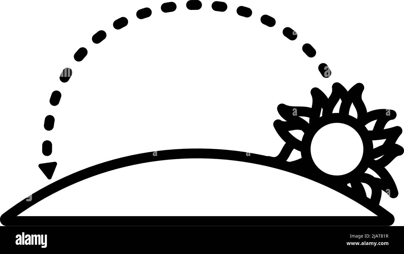 Sunrise Icon. Bold outline design with editable stroke width. Vector ...