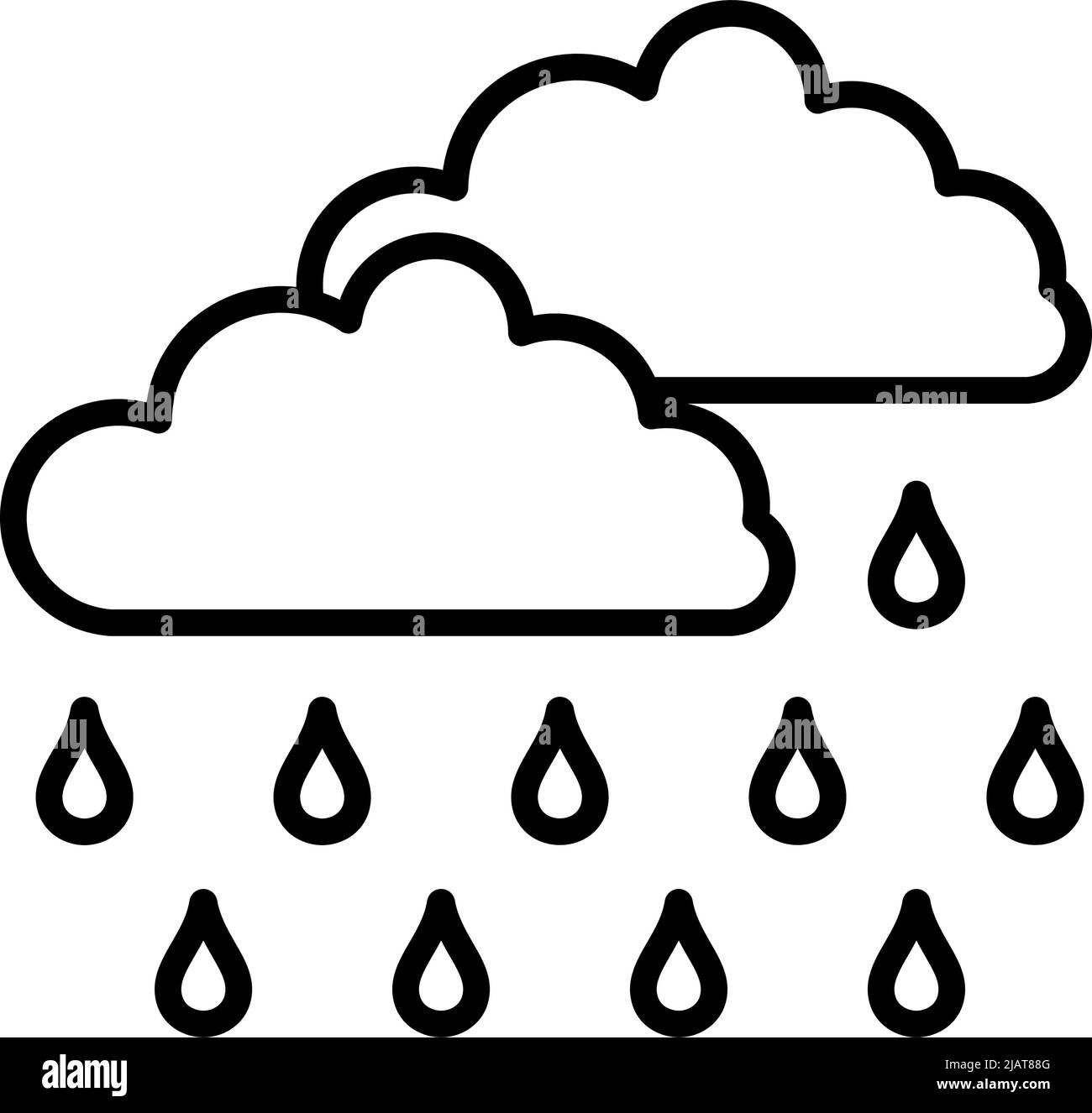 Rain Icon. Bold outline design with editable stroke width. Vector ...