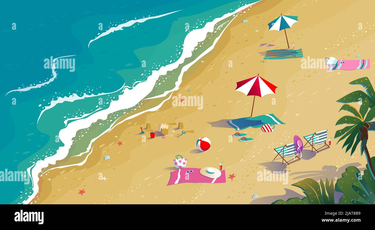 Top view tropical beach people Stock Vector Images - Alamy