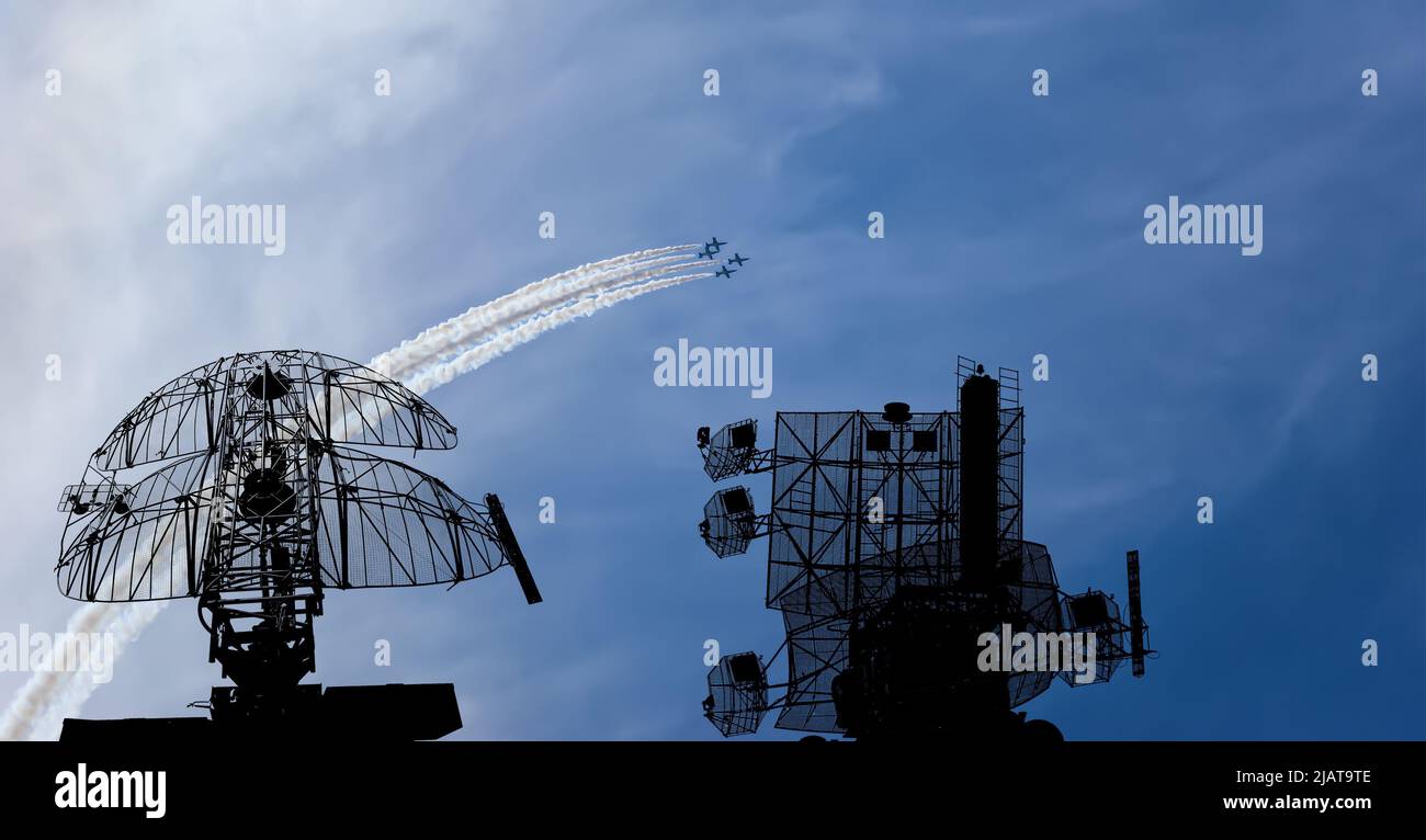 Air defense raiders of military mobile anti-aircraft complexes (radar ...