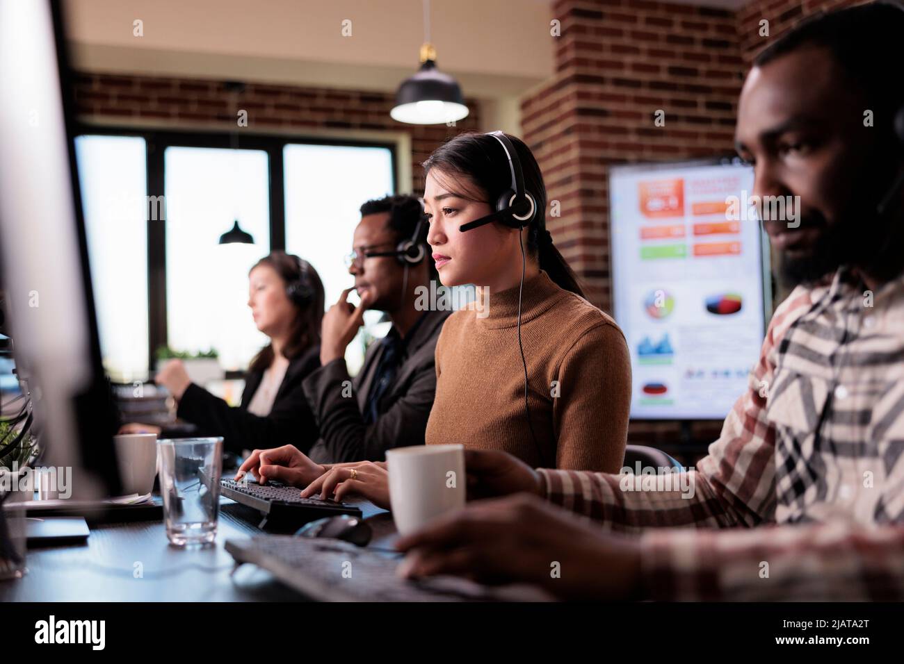 African female helpline operator hi-res stock photography and images ...