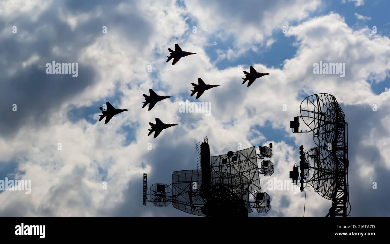 Air defense raiders of military mobile anti-aircraft complexes (radar ...