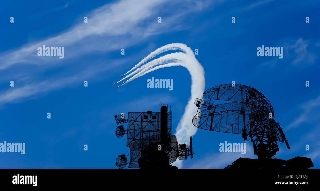 Air defense raiders of military mobile anti-aircraft complexes (radar ...