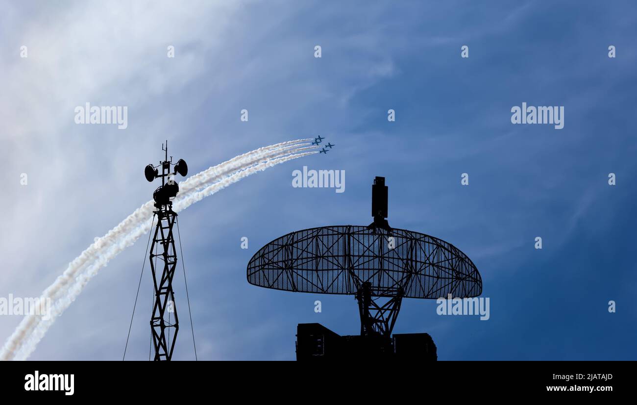 Air defense raiders of military mobile anti-aircraft complexes (radar ...