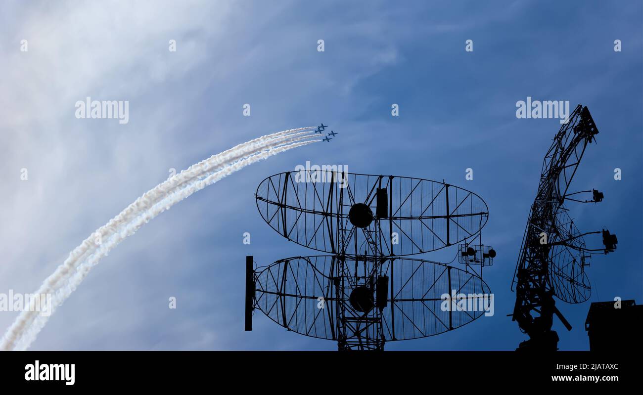 Air defense raiders of military mobile anti-aircraft complexes (radar ...