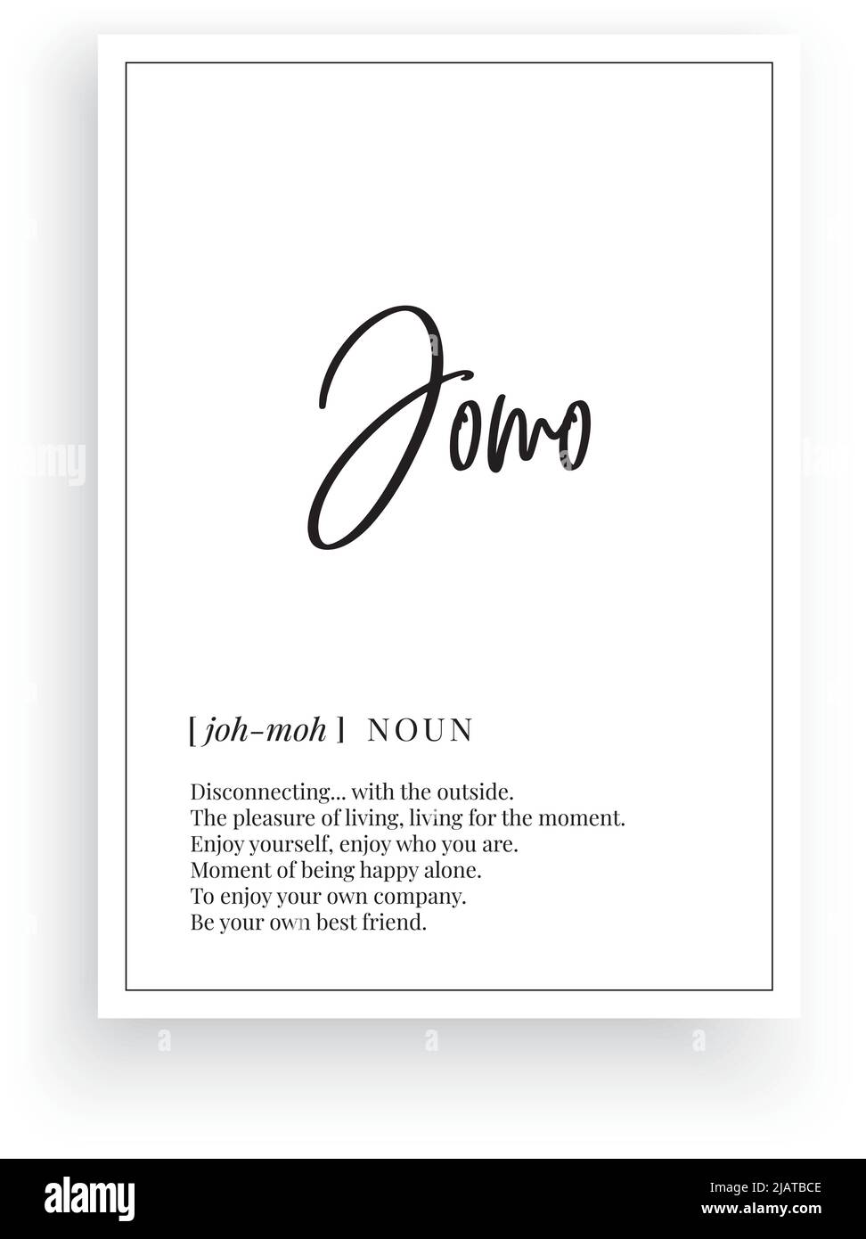 Jomo definition, vector. Minimalist poster design. Wall decals, jomo ...