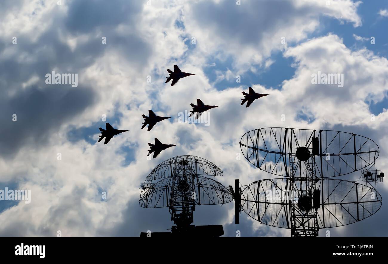 Air defense raiders of military mobile anti-aircraft complexes (radar ...