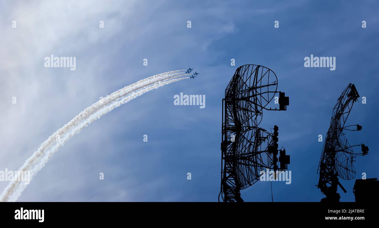 Air defense raiders of military mobile anti-aircraft complexes (radar ...