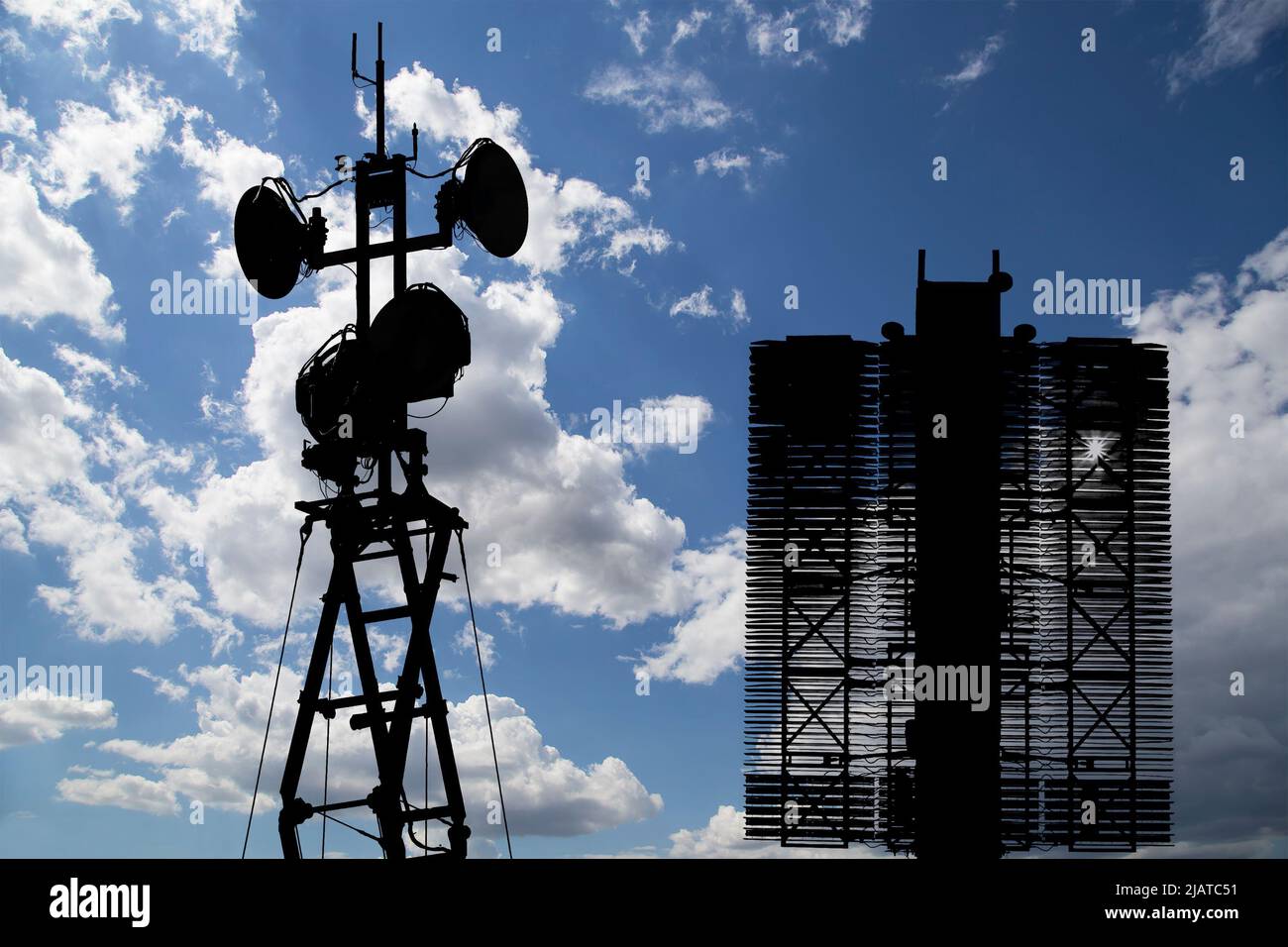 Air defense radars of military mobile anti aircraft systems (radar is ...