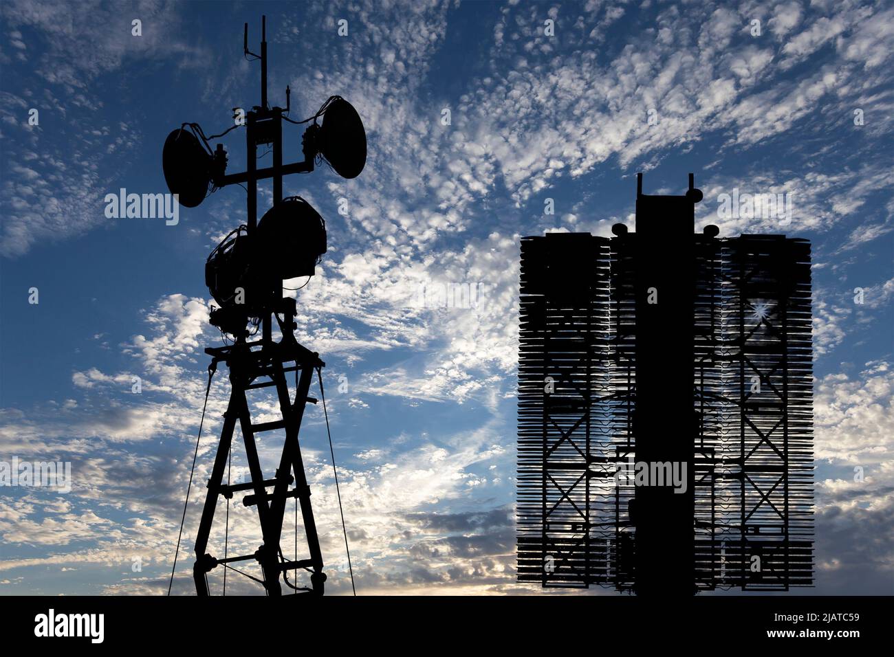 Air defense radars of military mobile anti aircraft systems (radar is ...