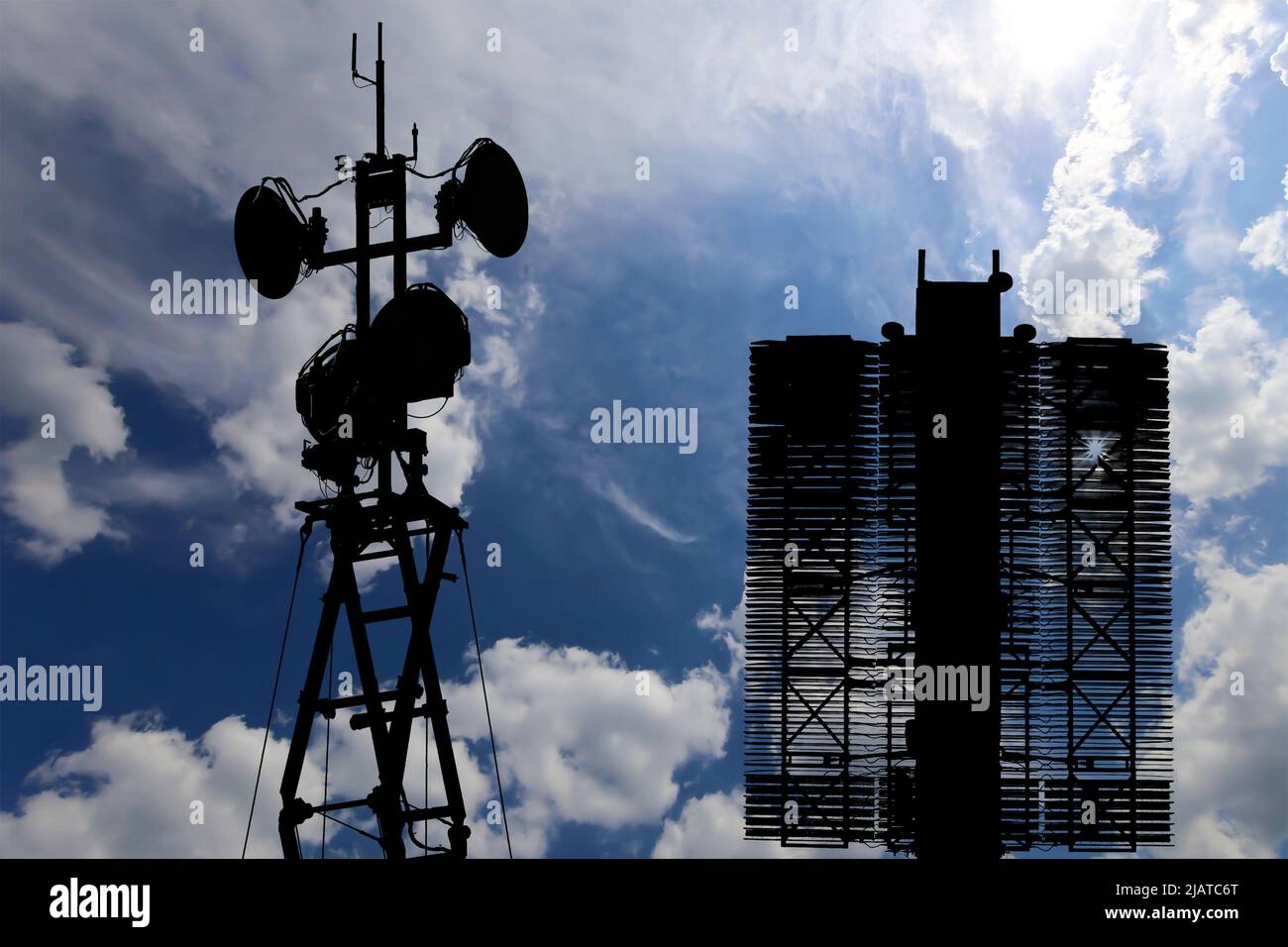 Air defense radars of military mobile anti aircraft systems (radar is ...