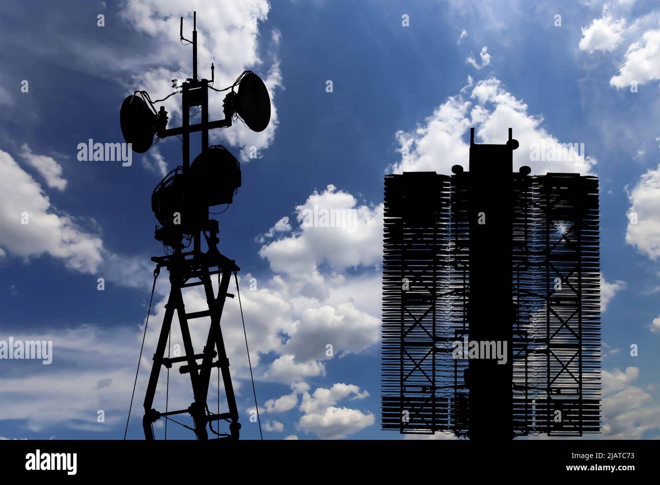 Air defense radars of military mobile anti aircraft systems (radar is ...