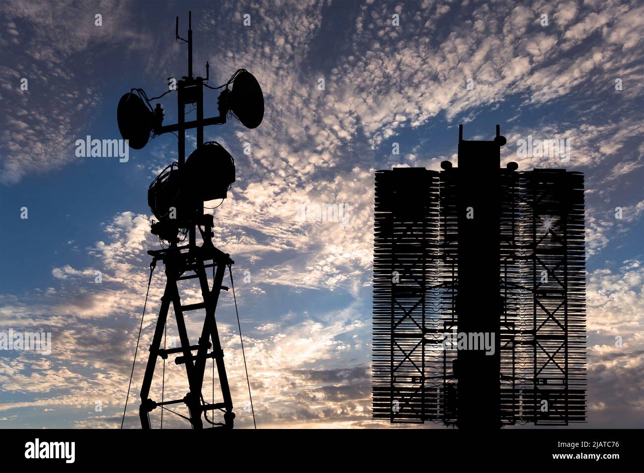 Air defense radars of military mobile anti aircraft systems (radar is ...