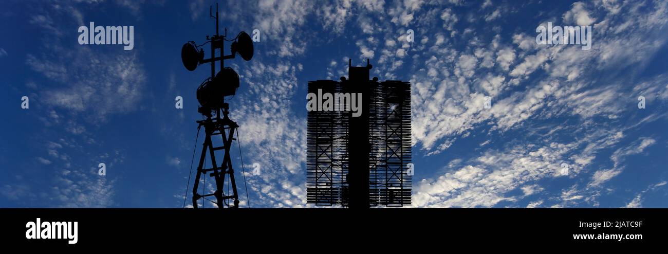 Air defense radars of military mobile anti aircraft systems (radar is ...