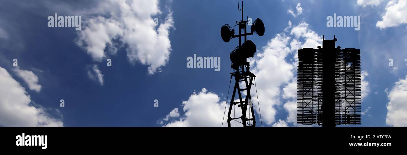 Air defense radars of military mobile anti aircraft systems (radar is ...