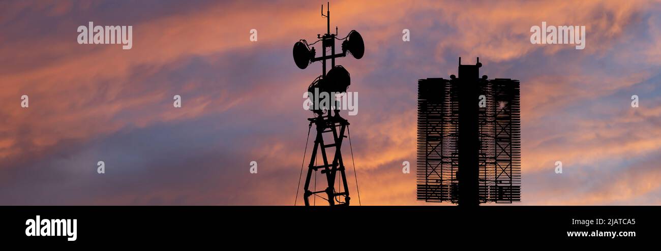 Air defense radars of military mobile anti aircraft systems (radar is ...