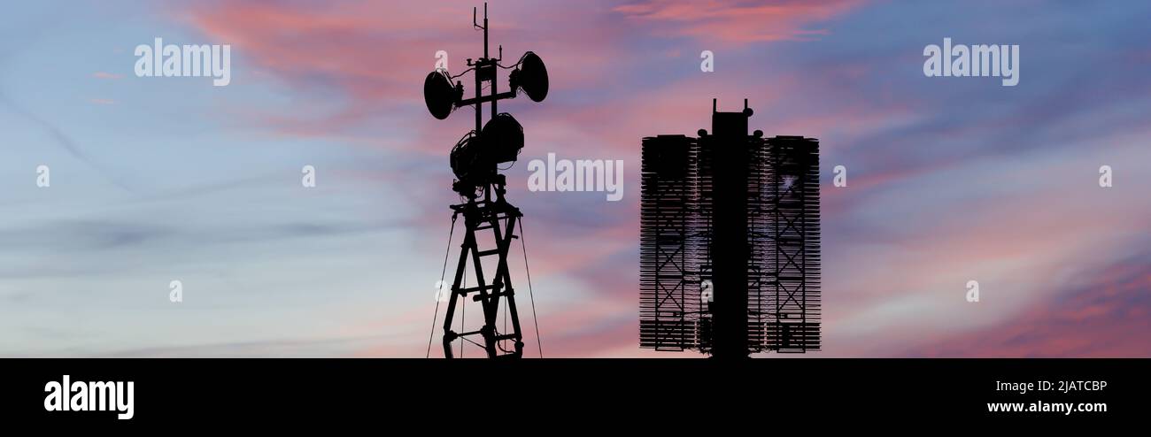 Air defense radars of military mobile anti aircraft systems (radar is ...