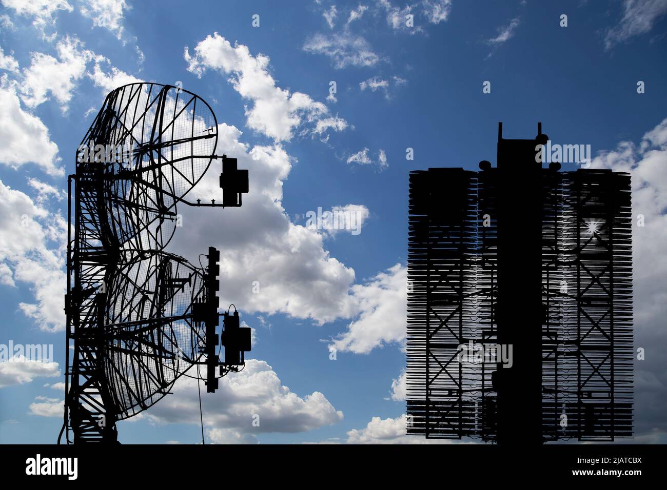 Air defense radars of military mobile anti aircraft systems (radar is ...