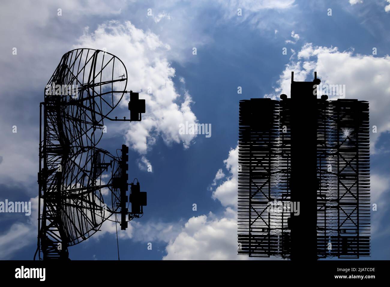 Air defense radars of military mobile anti aircraft systems (radar is ...