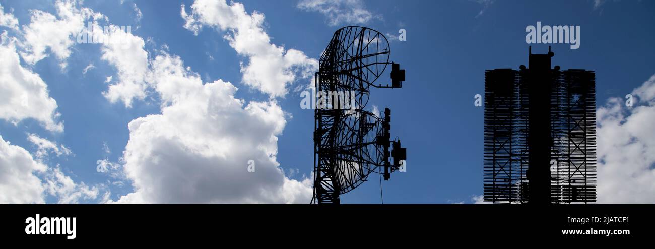 Air defense radars of military mobile anti aircraft systems (radar is ...